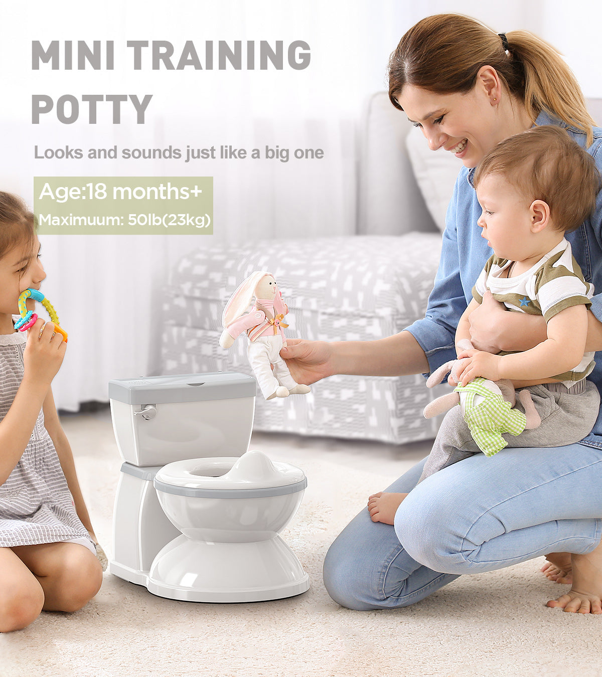 BabyBond Baby Potty Training Toilet with Realistic Flushing Sound