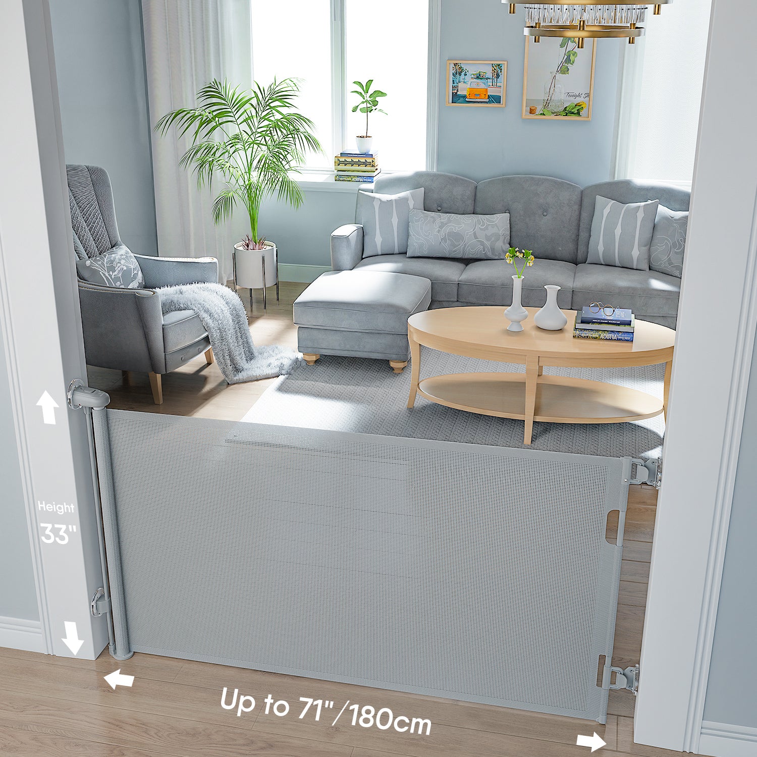 BabyBond Child Safety Indoor/Outdoor Retractable Baby Gate